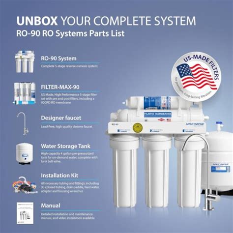 Apec Water Systems Ro 90 Ultimate Series Top Tier Supreme Certified High Output 90 Gpd Ultra