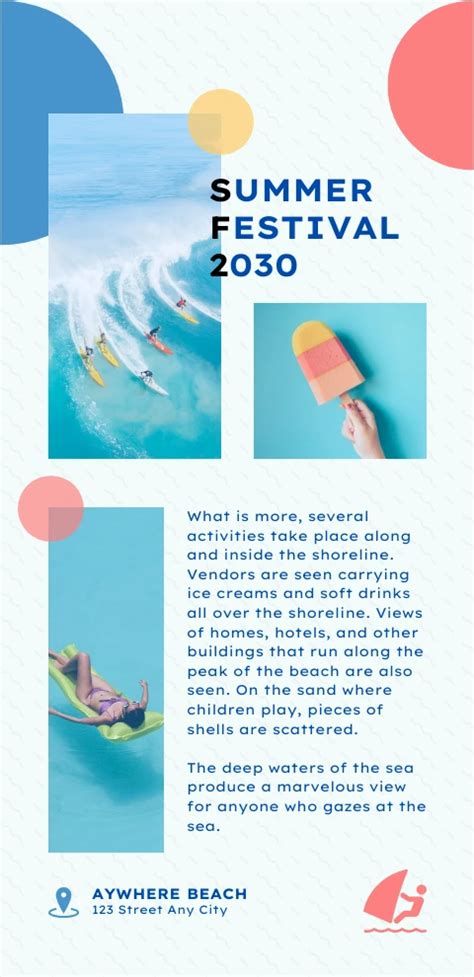 White Playful Summer Festival Newsletter Template Venngage
