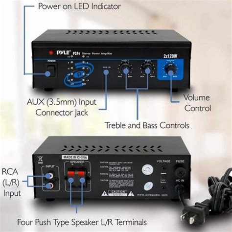 Pyle Pca4 Wzmacniacze Stereo Car And Home Audio Sklep