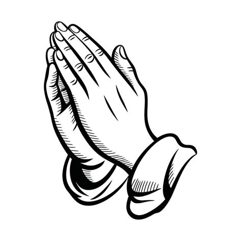 Praying Hands Black And White Illustration 67856171 Vector Art At Vecteezy