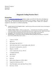 Practice Assignments On ICD 10 CM Diagnostic Coding Course Hero