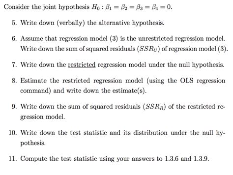 Solved Consider The Joint Hypothesis H0 β2 β3 34 0 5
