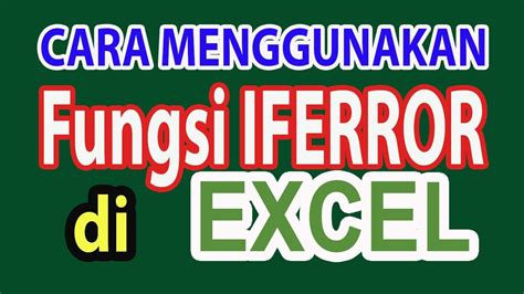Fungsi Rumus Excel Iferror Ruang Baca