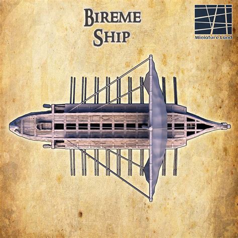 🚢 Bireme Ship Tabletop Terrain 28 Mm・ Stl File For 3d Printing・cults