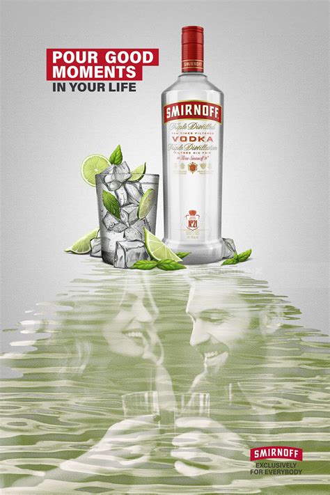 Smirnoff Vodka Bottle With Glass And Lime Illustration By Diego Abreu