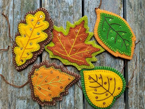Felt Fall Leaf Ornament Sewing Pattern Pdf Download Etsy Fall Felt