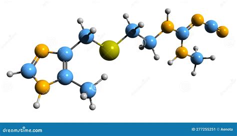 3d Image Of Cimetidine Skeletal Formula Stock Illustration