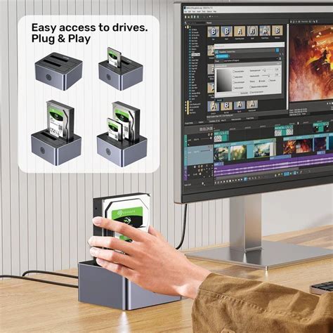 Unitek Sata6g Dual Bay Hdd Docking Station Alum Black Y 3026 Officeworks