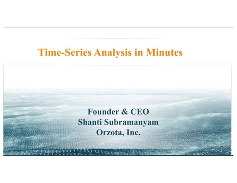 Time Series Analysis In Minutes Pdf
