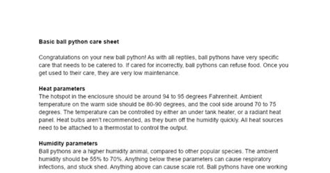 Basic Ball Python Care Sheet Slizz And Grem On Tumblr