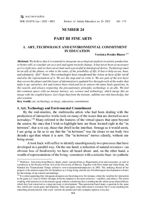 Pdf 1 Art Technology And Environmental Commitment In Education