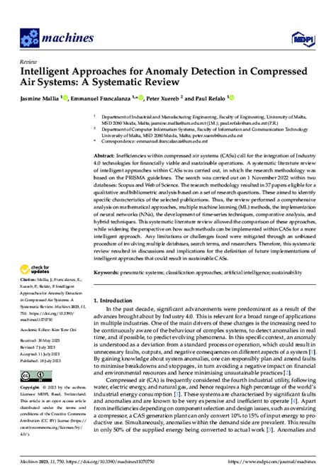 Pdf Intelligent Approaches For Anomaly Detection In Compressed Air