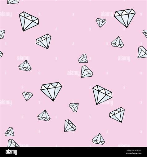 Cartoon Diamond Vector Seamless Pattern Geometric Abstract Texture