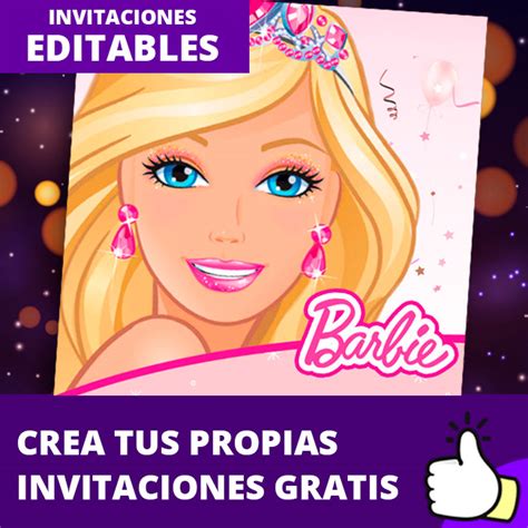 Invitaciones De Primer Cumpleaños Para Imprimir Gratis De Barbie