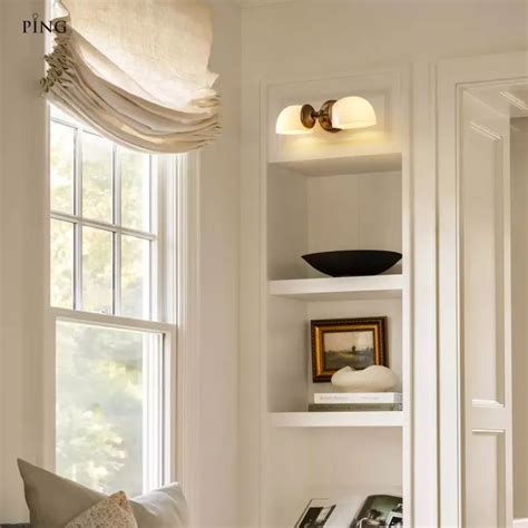 Modern Metal Double Headed Wall Sconce Rustic White Glass Wall Light