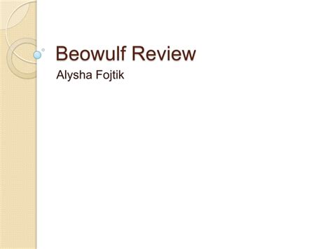 Beowulf Review Partial Ppt