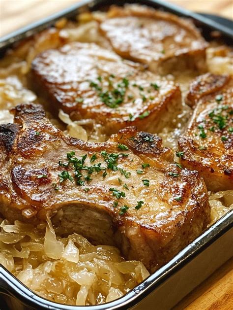 Pork Chop And Sauerkraut Casserole Recipe Pork Chops And Sauerkraut
