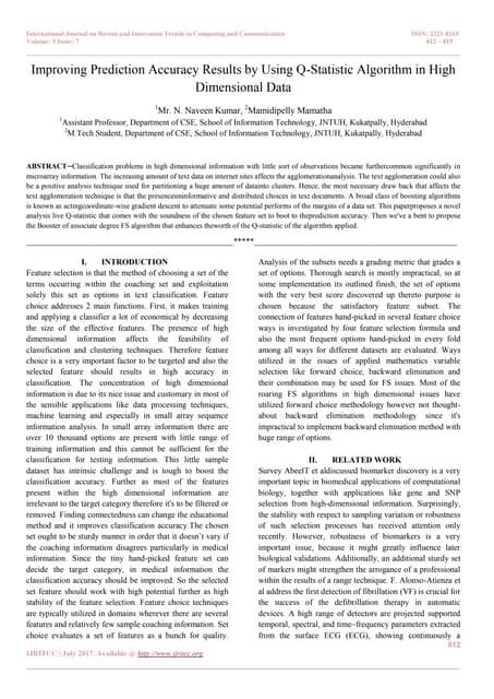 improving prediction accuracy results by using q statistic algorithm in