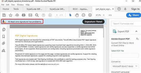 Fixed Digital Sign In Adobe Pdf At Least One Signature Has Problems