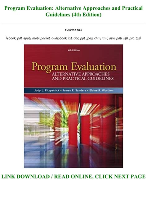 Free Download Program Evaluation Alternative Approaches And