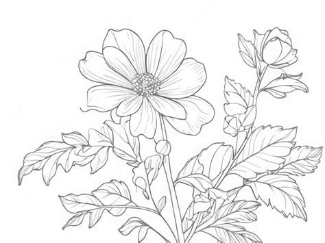 Premium Photo Tree Branch Line Floral Hand Drawn Sketch