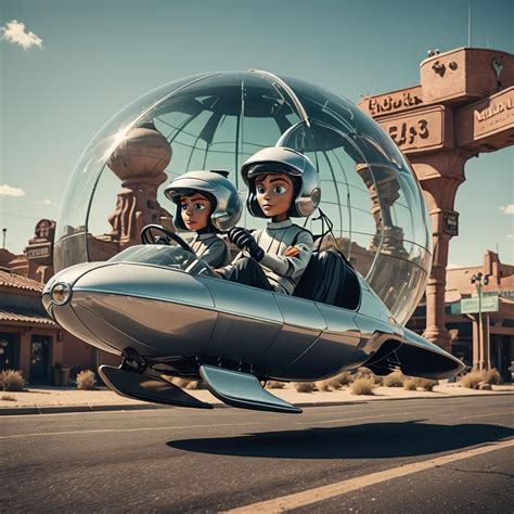 Futuristic Hover Car Fused With The Style Of The Jetsons Hover Car