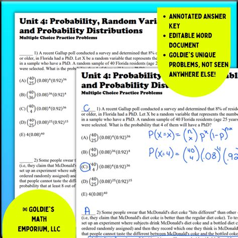 Goldies Ap® Statistics Multiple Choice Questions Bundle Goldies Math Emporium