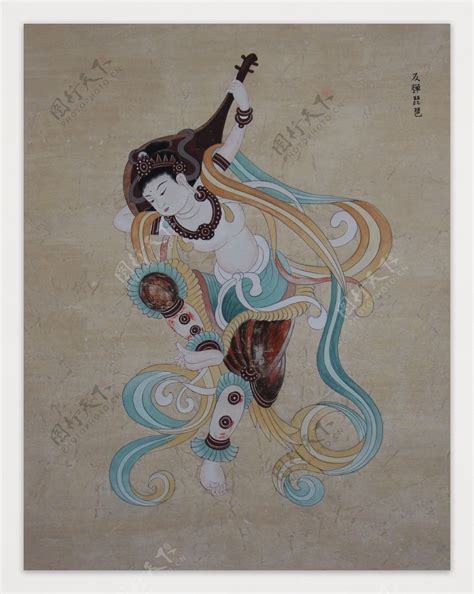 敦煌飞天反弹琵琶图片素材 编号26372722 图行天下