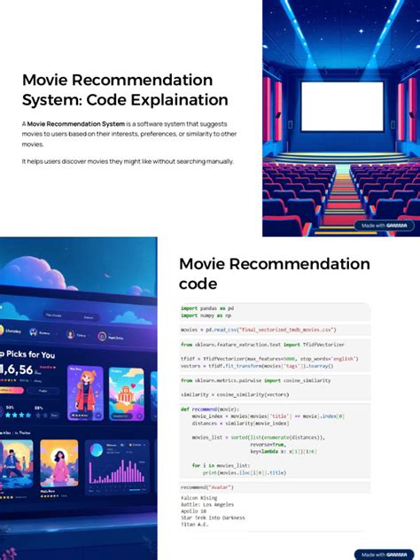 Movie Recommendation System Code Explaination Pdf Software
