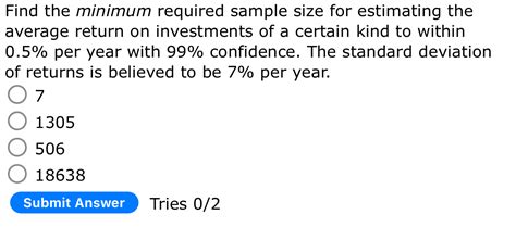Solved Find The Minimum Required Sample Size For Estimating