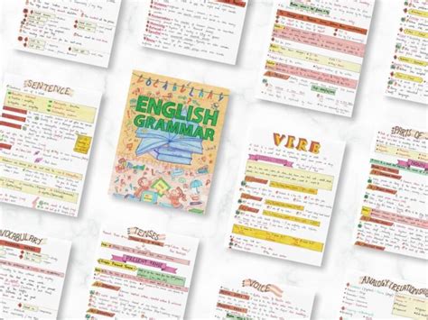 Learn English Grammar Aesthetic Notes Pdf For Middle And High School