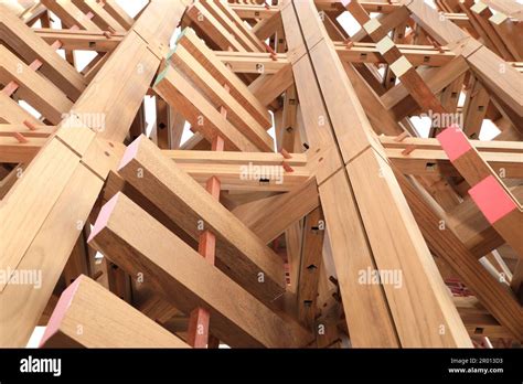 Construction Details With Teak Wood Joints Between Elements Wood Joints Detail With Wooden