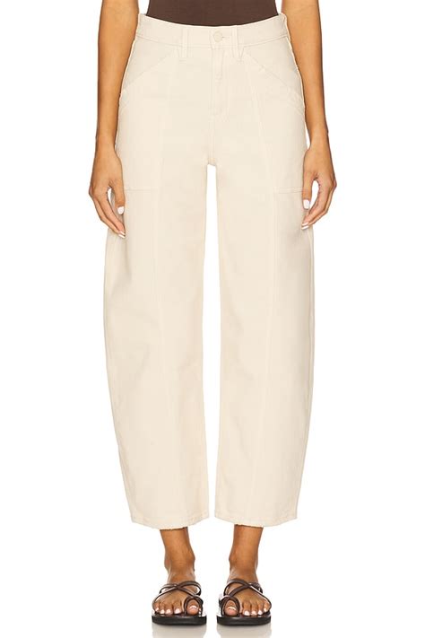 Good American Canvas Cropped Barrel Pants In Canvas Revolve