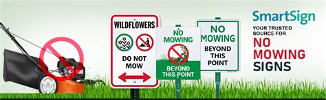 Smartsign No Mowing Beyond This Point Lawnboss® Sign 10 X 12