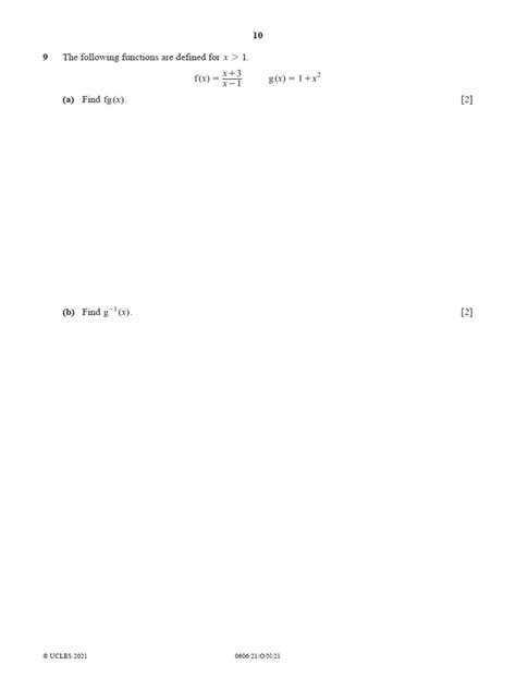 Function From 0606 W21 Qp 21 Pdf