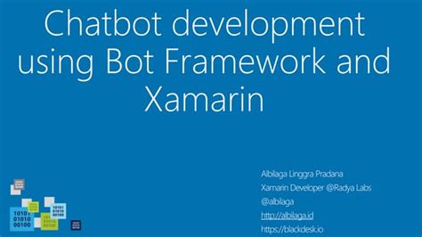 Chatbot Development Using Bot Framework And Xamarin Ppt