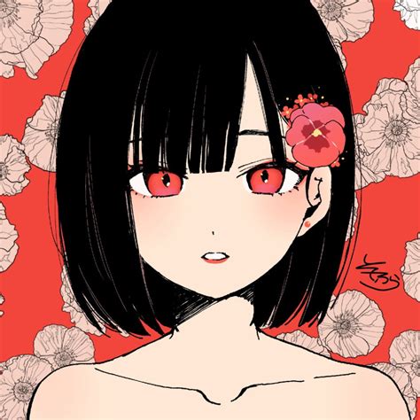 Safebooru 1girl Bangs Black Hair Blunt Bangs Blush Collarbone