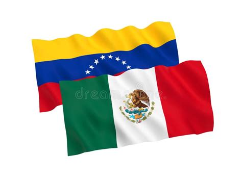 Venezuela Y México Banderas Juntas Efecto De Papel Cruzado 3d