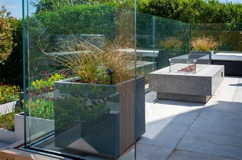 Bespoke Powder Coated Steel Planters For High End Multi Level Garden