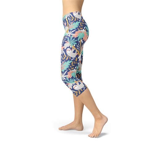 Sloth Capri Leggings For Women All Over Print Cute And Cool Etsy