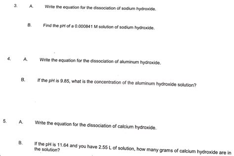 Solved A Write The Equation For The Dissociation Of So