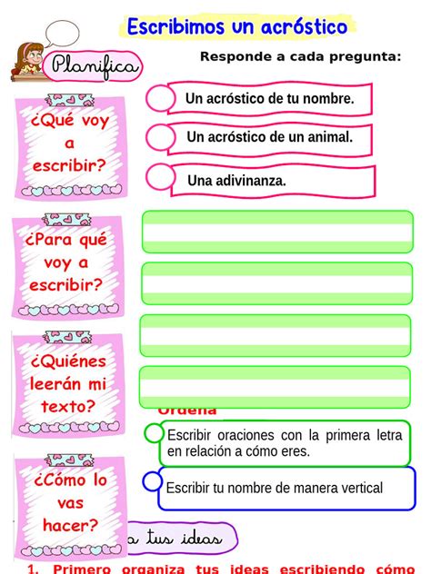 Ficha Elaboramos Acròstico De Nuestro Nombre Para Conocernos Mejor