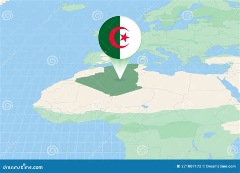 Map Illustration Of Algeria With The Flag Cartographic Illustration Of