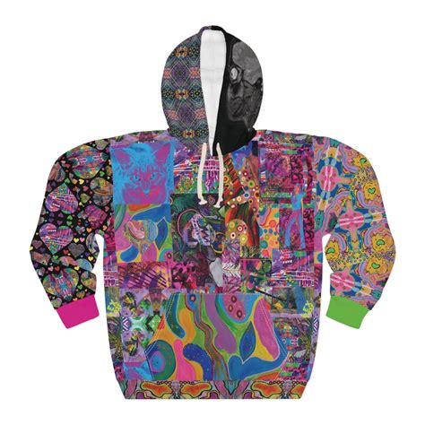 Abstract Art Hoodie Colorful Psychedelic Funky Wild Chaotic My Original