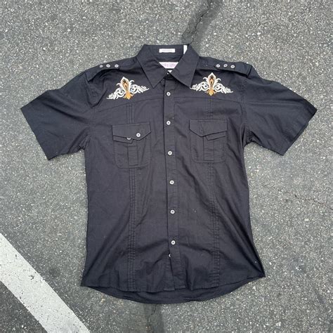 Grunge Work Button Up Size Large Y2k Emo Depop