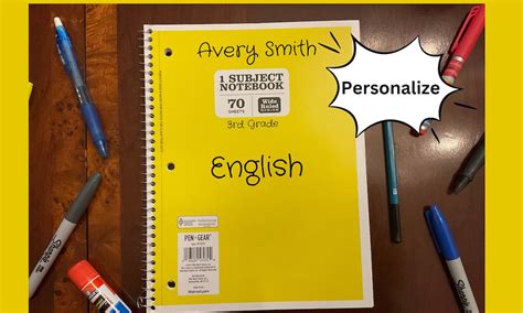 Personalized Spiral Notebook Wide Ruled 1 Subject Customized Name