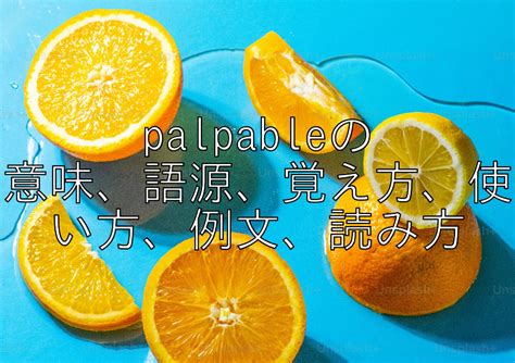 Palpableの意味、語源、覚え方、使い方、例文、読み方