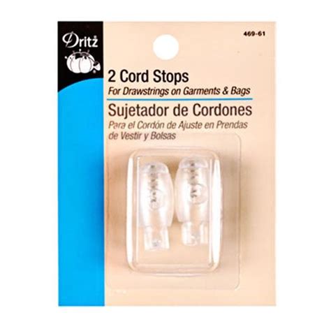 Dritz Cord Stop 2 Ct Clear For Drawstrings Or Elastic Keeps Cord