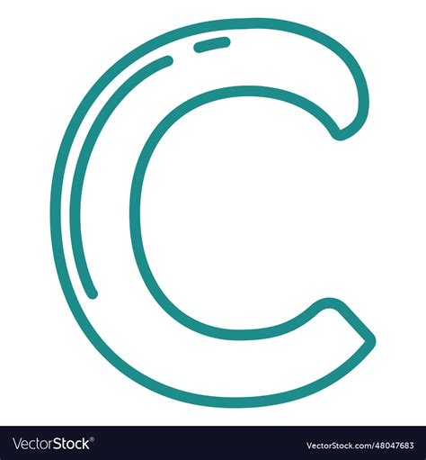 Curly C Stroke Alphabet Royalty Free Vector Image