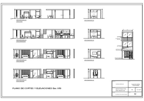 Plano De Cortes Y Elevaciones Pdf